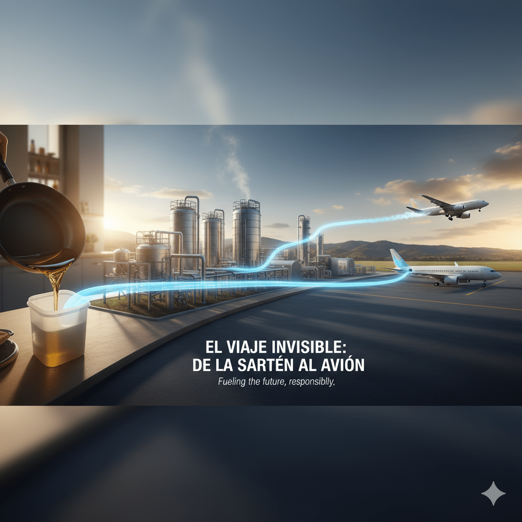 El viaje invisible del aceite usado: de tu sartén al motor de un avión ...